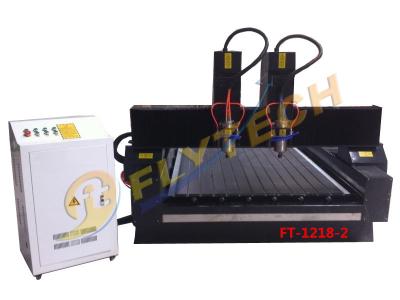 China CNC de piedra de la cabeza 1218 dobles que talla la máquina con la polea para el trabajo 3D en venta