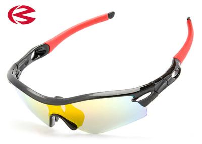 China Polycarbonate Lenses Prescription Bike Riding Glasses Custom Logo With Non-Slip Temple for sale