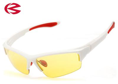 China White Semi - Rim Outdoor Sports Bike Riding Sunglasses With Yellow Lenses For Men Women for sale