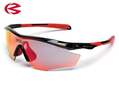 China Full Revo Red Lenses Lightweight Polarized Sunglasses For Hiking / Cycling / Biking for sale