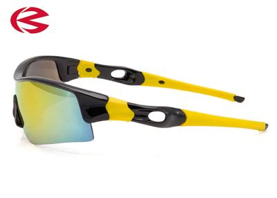 China Flexible Wrap Around Custom Logo Cycling Glasses With Non - slip Rubber Tip for sale