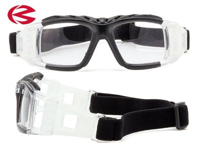 China Dust Protection Basketball / Soccer Sports Goggles Black PC Frame Anti UV for sale