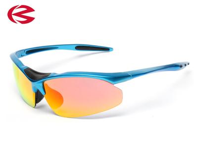 China Blue Unbreakable Outdoor Sports Sunglasses , Fashion Women / Men Bicycle Glasses for sale