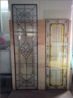China Classic Design decorative glass panel with patina and brass caming for sale