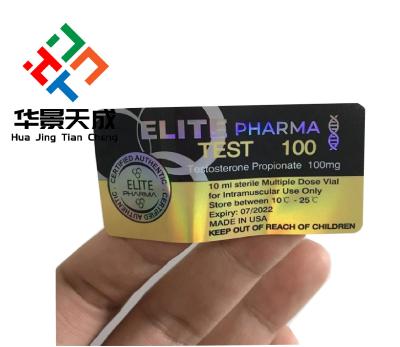China Test Enanthate 250 Vial Labels vial Packing With Laser Glossy for sale