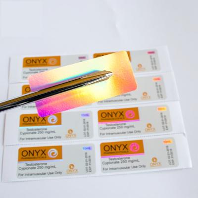 Quality Hologram Laser PET Vial Labels Customized Design For 10ml Glassfor sale