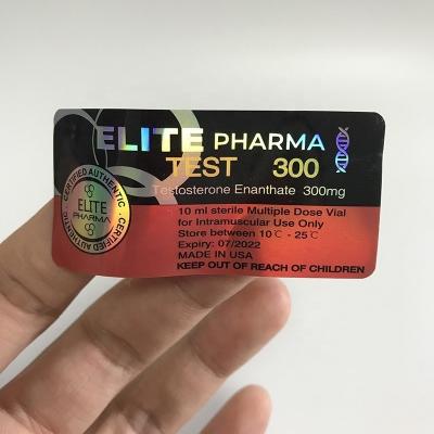 Quality Hologram Laser PET Vial Labels Customized Design For 10ml Glassfor sale