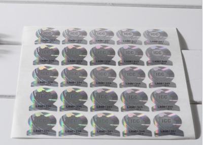 China Color - Changing Silver Security Hologram Sticker With Scratch Off Code for sale
