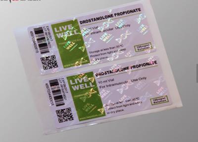 China Strong Adhesive Vial Custom Hologram Stickers For Drostanolone Propionate for sale
