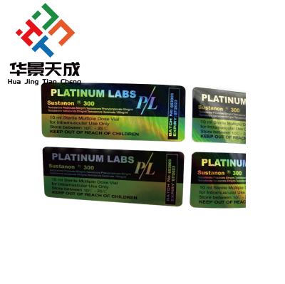 China Digital Printing Flat Bottle Vial Custom Adhesive Labels Waterproof for sale