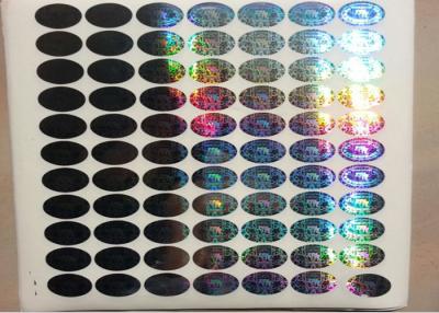 China Custom Logo Ellipse 3D Hologram Sticker PET Film Material For Packaging for sale