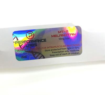 China Cyp 250mg Adhesive Scratch Sticker Holographhic Custom Printed Label 10ml Vial Labels for sale