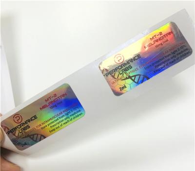 China Cyp 250mg Adhesive Scratch Sticker Holographhic Custom Printed Label 10ml Vial Labels for sale