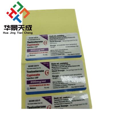 China Eye-catching Square Sharpe PET Hologram Glossy Label for 10ml Vial of Nan Decanoate for sale