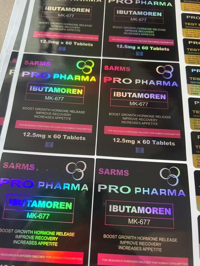 Example of customized vial labels with different designs