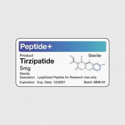 China GHRP6 5MG 2 MLBottle Label Sticker Printing Voor peptide poeder etiketten Te koop