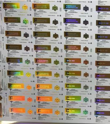 China Deca 250 With Gold Logo  Waterproof Labels Glass Bottle Labels for sale