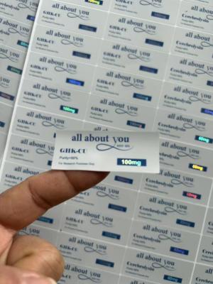 China GHK-CU 5MG  Vial Labels With Laser Materail Shinny Effect for sale