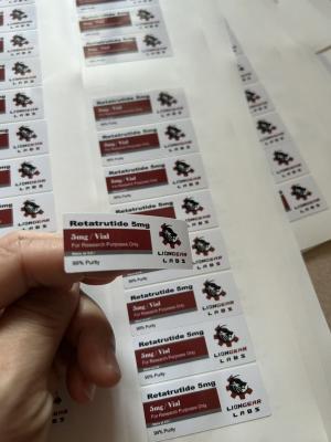 China Reta trutide 5mg Small Clear Glass Vials Labels for sale