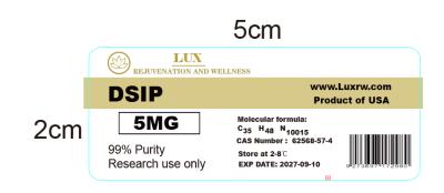 China Dsip 5mg Self Adhesive Labels Small Vials Labels for sale