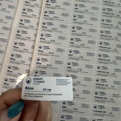 China Klow 80mg PVC Strong Glue 3ml Vial Labels for sale
