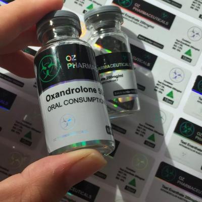 China Adhesive Scratch Sticker Custom Printed Label Holographhic 10ml For Muscle Develop vial for sale