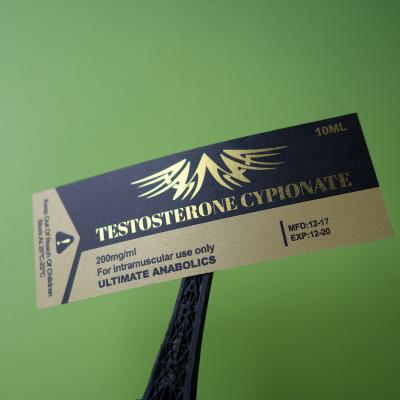 China Folha de ouro brilhante à prova de óleo 10 ml adesivo para frasco anabólico à venda