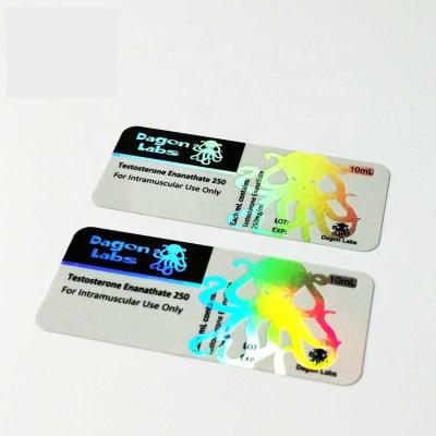 China Hologram Embossing Pharmaceutical Glass Vial Labels for sale