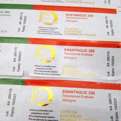 China Holographic PET 10ml 20ml vial Vial Labels for sale