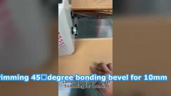 Trimming 45‑degree bonding bevel for 10mm large acrylic sheet.