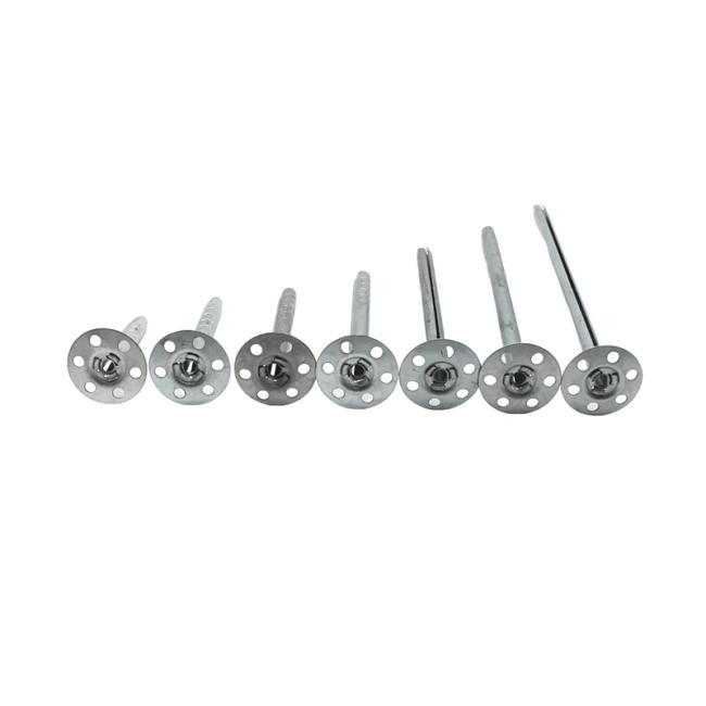 Galvanized coarse thread metal anchor bolt close-up view