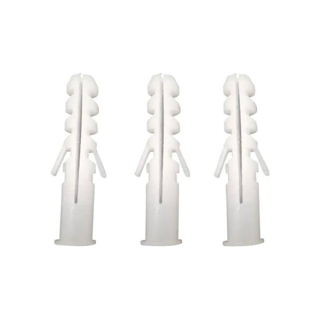 White plastic expansion plug product display