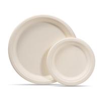 China Compostable Sugarcane Bagasse Plate 9 Inch Biodegradable Pulp Molded Microwaveable for sale