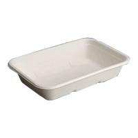 China Biodegradable Sugarcane Bagasse Lunch Box 450ml Microwavable Compostable 180x125x39mm for sale