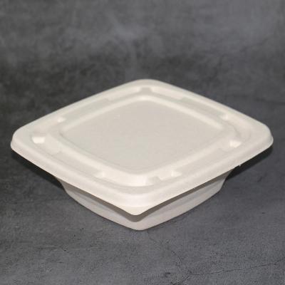 Cina Ciotole usa e getta di canna da zucchero biodegradabili ecologiche Ciotola quadrata da 16 once con coperchio in vendita