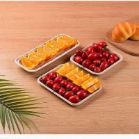 China Biodegradable Sugarcane Bagasse Tray 176ml for Meat Fruit Vegetable Eco Friendly Tableware for sale