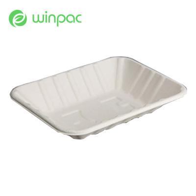 China Partij Composteerbaar Fruitvlees 220ml Suikerriet Bagasse Tray Wegwerp Biologisch Afbreekbaar Te koop
