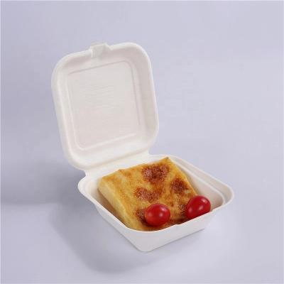 Cina Contenitore per alimenti monouso biodegradabile da asporto Contenitore per il pranzo in bagassa di canna da zucchero da 6 pollici in vendita
