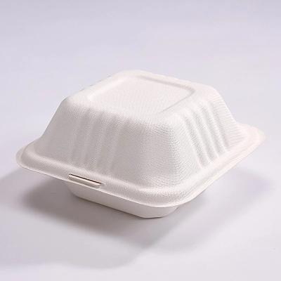 Cina Contenitori a conchiglia biodegradabili ecologici per hamburger con polpa di canna da zucchero Contenitori a conchiglia da 6 pollici in vendita