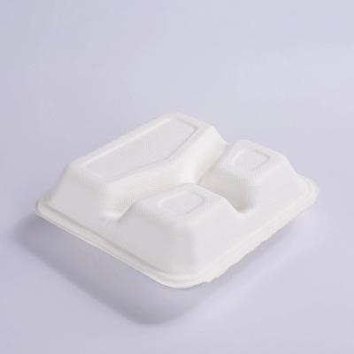 Cina Oem Biodegradabile Canna Da Zucchero Bagassa Clamshell Box 9in 3 Contenitori Per La Preparazione Dei Pasti in vendita