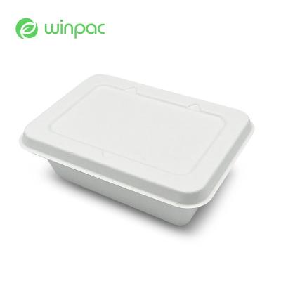 Cina Confezione compostabile da 650 ml di bagassa di canna da zucchero Contenitori per alimenti da asporto con coperchio in vendita