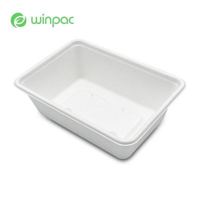Cina Confezione compostabile da 650 ml di bagassa di canna da zucchero Contenitori per alimenti da asporto con coperchio in vendita