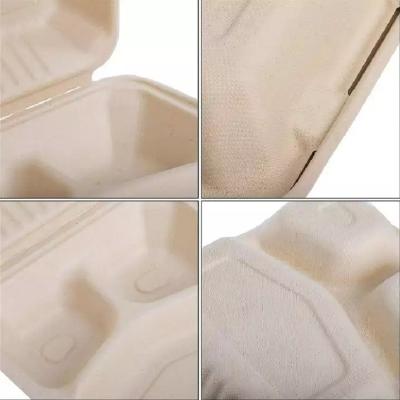 Cina Contenitori a conchiglia per bagassa a 3 scomparti ecologici biodegradabili 8 10 pollici in vendita