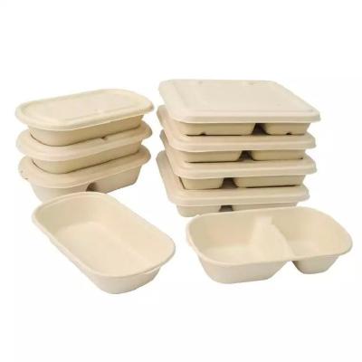 Cina Contenitori per alimenti usa e getta compostabili da asporto Scatola per stoviglie in bagassa di canna da zucchero in vendita