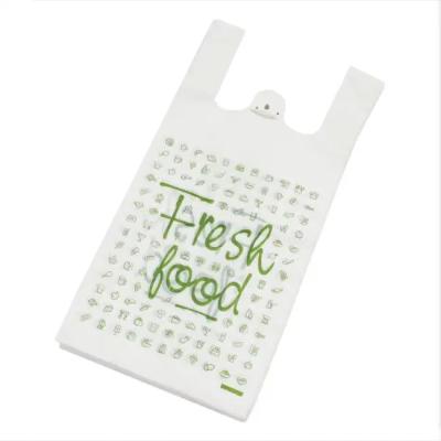 China Biologisch afbreekbaar, composteerbaar, afbreekbaar plastic T-shirt, voedselverpakking, boodschappentas Te koop