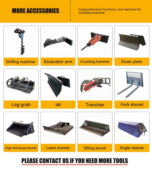 Quality Free Shipping Mini Track Loader diesel Skid Steer Loader with Mower Electric for sale