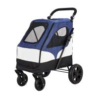 China Small Foldable Dog Stroller Prams Red Wheelchair Type Medium Size 45-60 lbs Capacity Durable Construction for sale