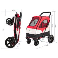 China Small Foldable Dog Stroller Prams Red Wheelchair Type Medium Size 45-60 lbs Capacity Durable Construction for sale