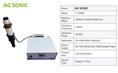 Cina Non macchina 15Khz della saldatura a ultrasuoni del tessuto 2600 watt per la linea di produzione in vendita