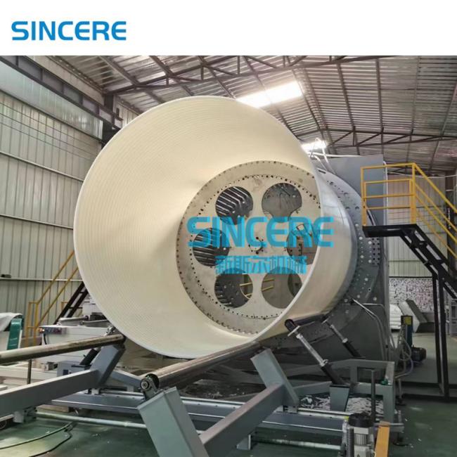 PPH PE Spiral Winding Pipe Extrusion Line in operation